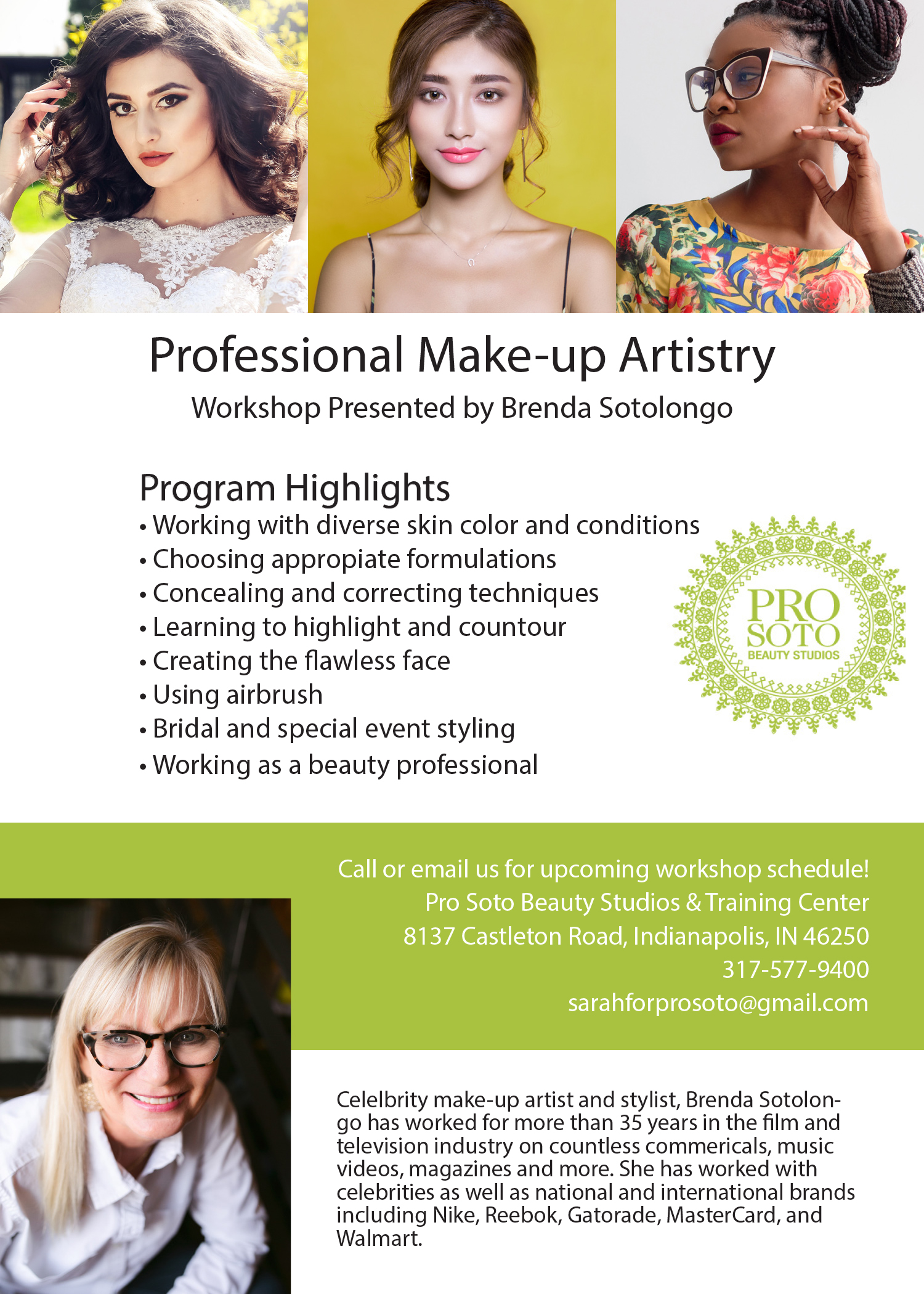 Professional Make-up Artistry Workshop – 2 days - Pro Soto